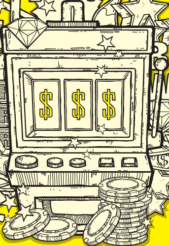 Vintage slot machine Royalty Free Vector Image