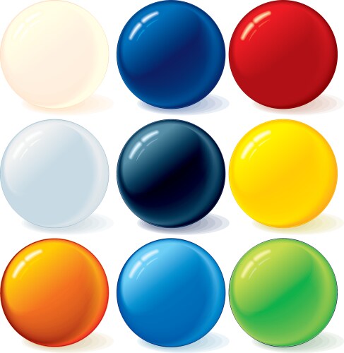 Different colors icons ball Royalty Free Vector Image