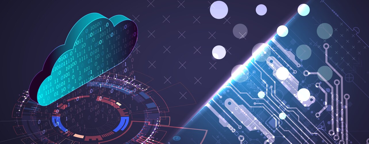 Cloud Computing Conceptabstract Connection Vector Image