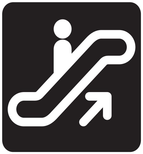 Escalator up symbol Royalty Free Vector Image - VectorStock