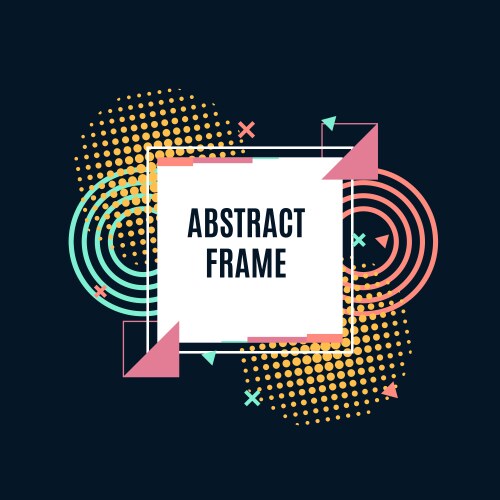 Distorted glitch style modern frame set design Vector Image