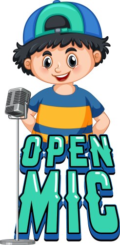 Kids and mic Royalty Free Vector Image - VectorStock