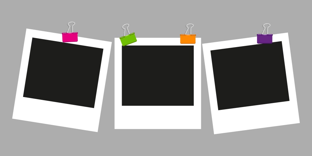 Photo camera frames on a gray wall Royalty Free Vector Image