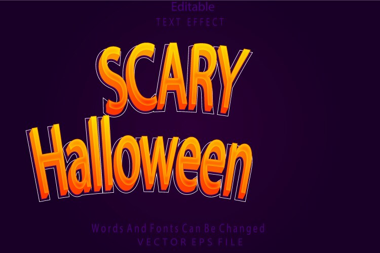 Scary adventure editable text effect emboss Vector Image