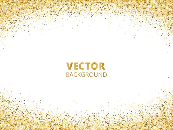 Sparkling glitter border frame falling golden Vector Image