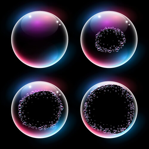 Burst bubbles key frames transparent deformed Vector Image