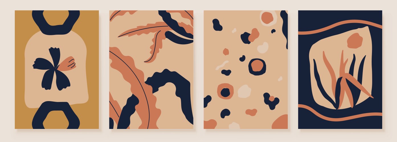 Abstract botanical wall art contemporary Vector Image