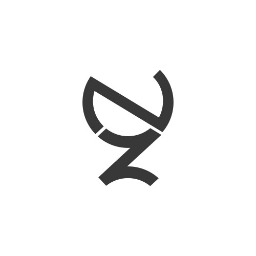 Alphabet initials logo zn nz z and n Royalty Free Vector