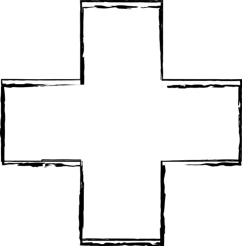 Cross texture symbol element plus sign outline Vector Image