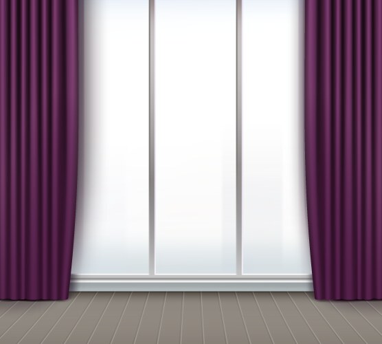 Empty room with window and wooden parquet floor Vector Image