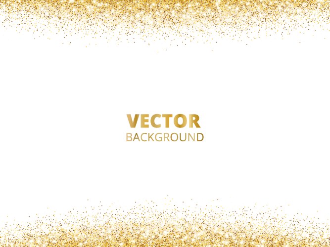 Sparkling glitter border frame falling golden Vector Image