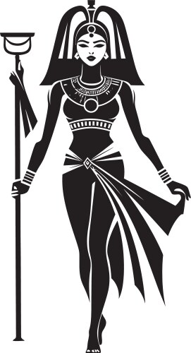 Iconic enchantment cleopatra full body logo Vector Image Iconic enchantment cleopatra full body logo Vector Image