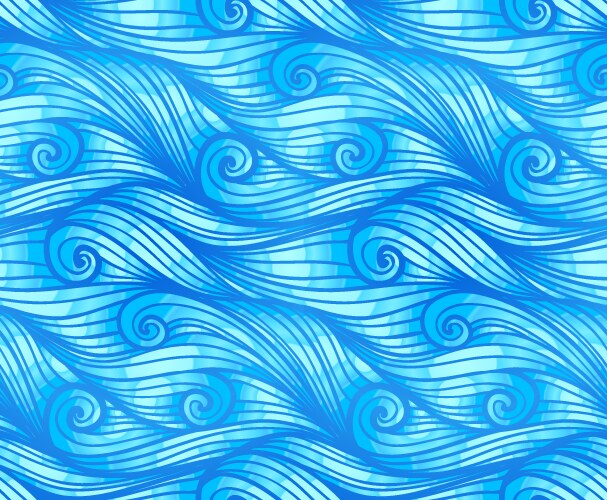 Blue knitted seamless pattern Royalty Free Vector Image