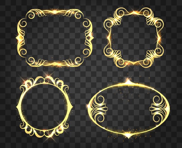 Ornate frames set on transparent background Vector Image