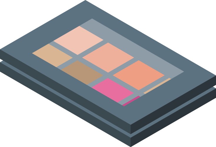 Eyeshadow palette showing colorful makeup Vector Image