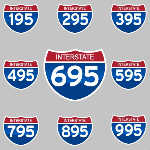 Interstate signs Royalty Free Vector Image - VectorStock