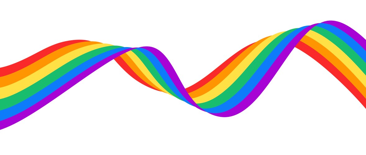 Rainbow wavy ribbon design element lgbtq pride Vector Image