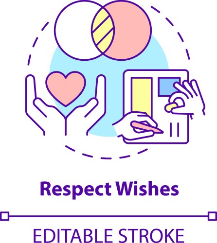 Showing empathy and respect loop concept icon Vector Image