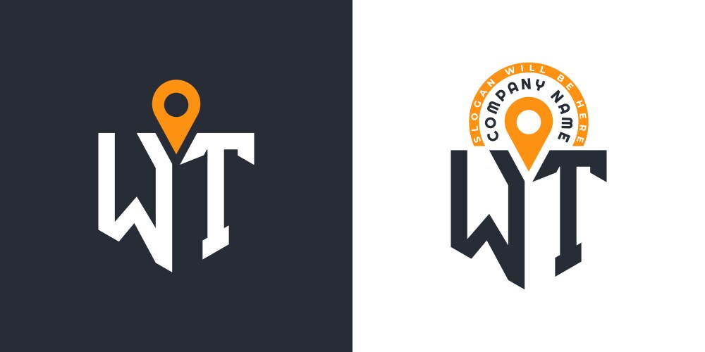 Ip location logo bundle letter dual icons Vector Image