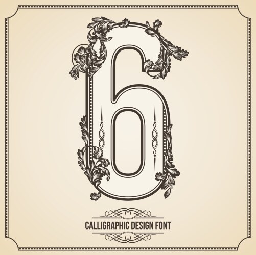 Calligraphic font number 8 Royalty Free Vector Image