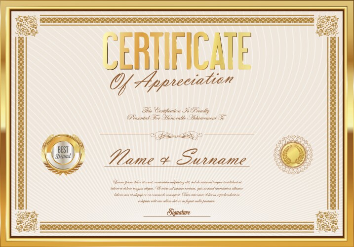 Certificate template vertical Royalty Free Vector Image