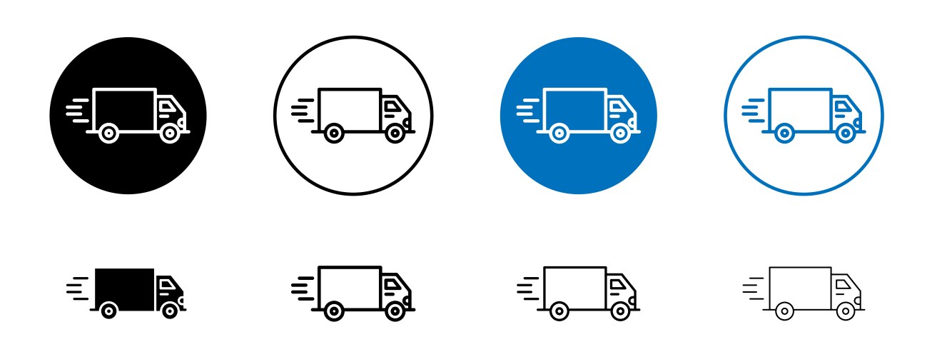 Moving truck icon set for delivery and logistics Vector Image