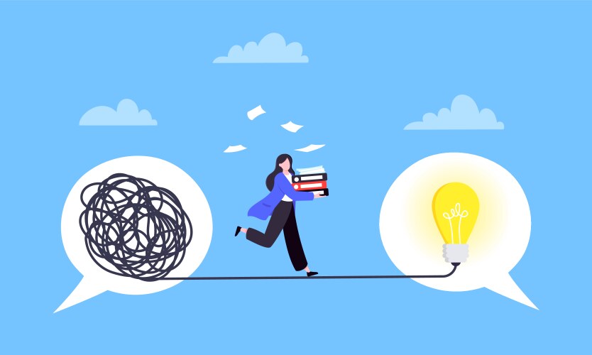 Understanding problem solution simplify challenge Vector Image