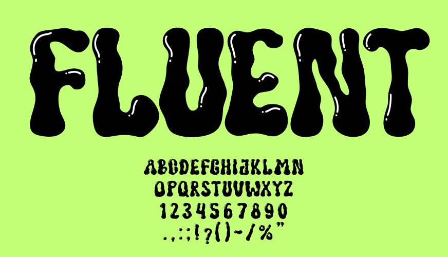 Hippie bohemian groovy postmodern funky font Vector Image