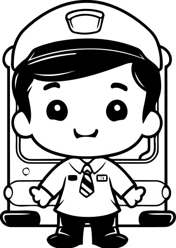 Cute boy riding a carriage in cartoon style Vector Image