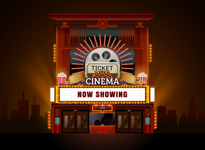 Theater sign movie premiere Royalty Free Vector Image