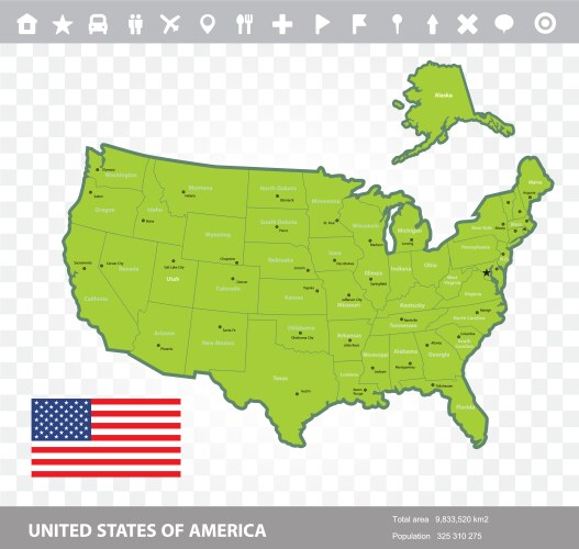 Usa state zip codes map Royalty Free Vector Image
