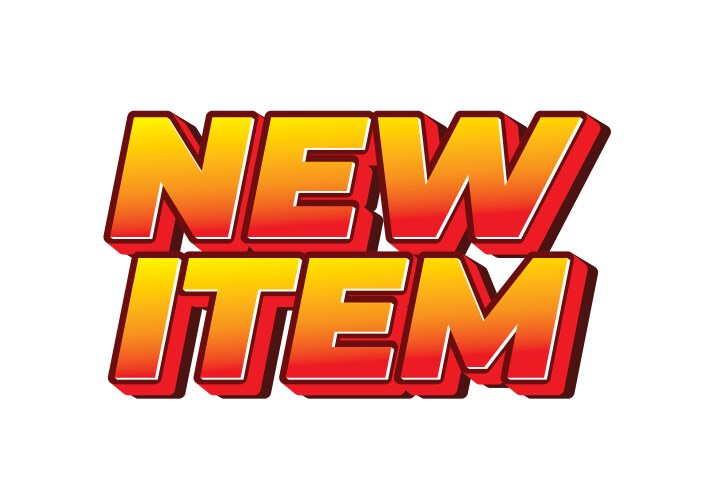 New item text effect in 3d style for print ad Vector Image