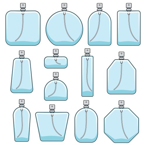 Set of with bottle perfume spray Royalty Free Vector Image