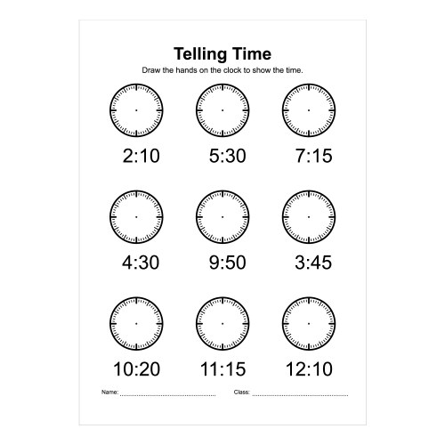 Time and clock worksheets math Royalty Free Vector Image