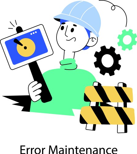 Error maintenance Royalty Free Vector Image - VectorStock