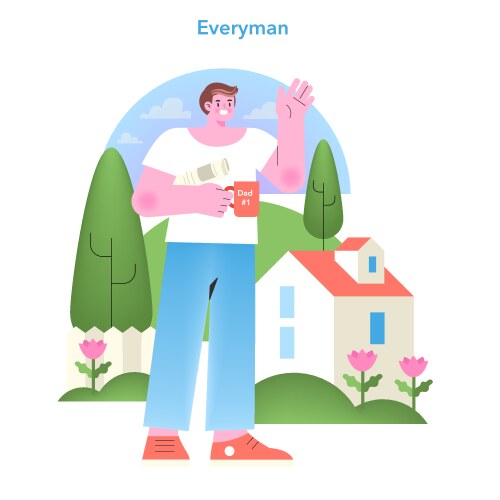 Everyman archetype friendly Royalty Free Vector Image