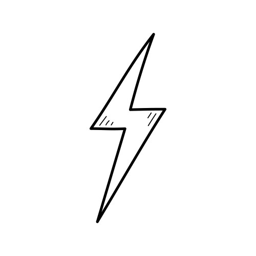 Hand drawn electric lightening element Royalty Free Vector