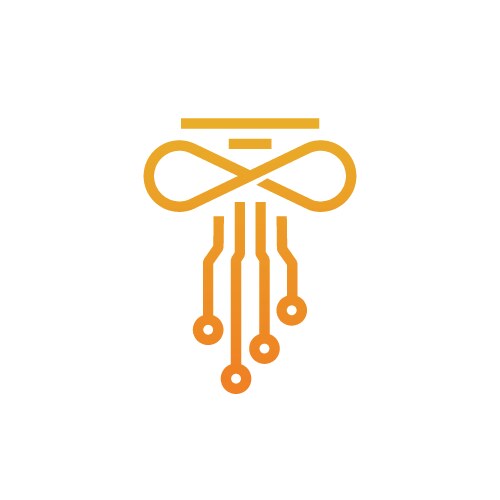 Law pillar tech technology electric circuit logo Vector Image