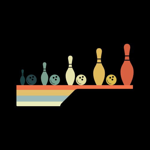 Retro style bowling spare me Royalty Free Vector Image