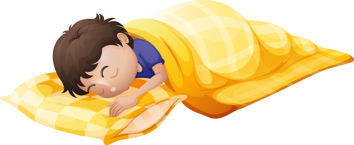 A little boy sleeping Royalty Free Vector Image