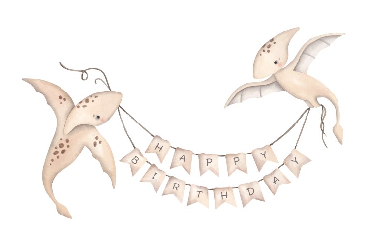 Happy Birthday Banner Dinosaur Vector Images (over 390)