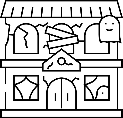 Haunted house outline Vector Images & Graphics for Commercial Use ...