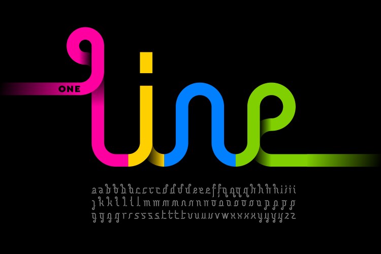 Thin line style linear uppercase modern font Vector Image Thin line style linear uppercase modern font Vector Image