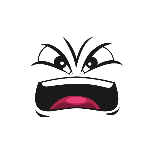Angry shouting emoticon isolated screaming emoji Vector Image