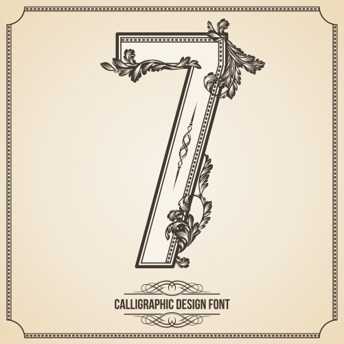 Calligraphic font number 8 Royalty Free Vector Image