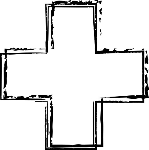 Cross texture symbol element plus sign outline Vector Image