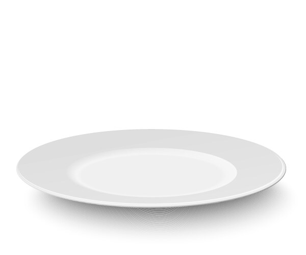 Empty classic plate isolated on a white background