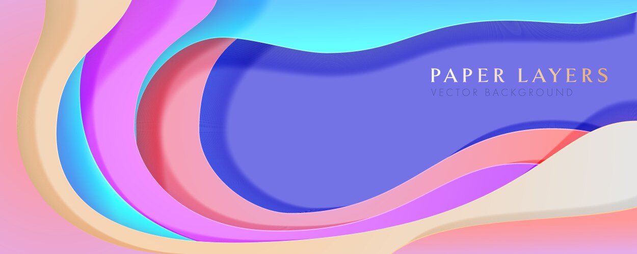 Abstract color 3d paper art Royalty Free Vector Image