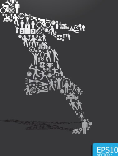 Geometric running man Royalty Free Vector Image