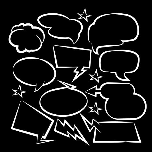 Comic speech bubbles icons collection color backgr
